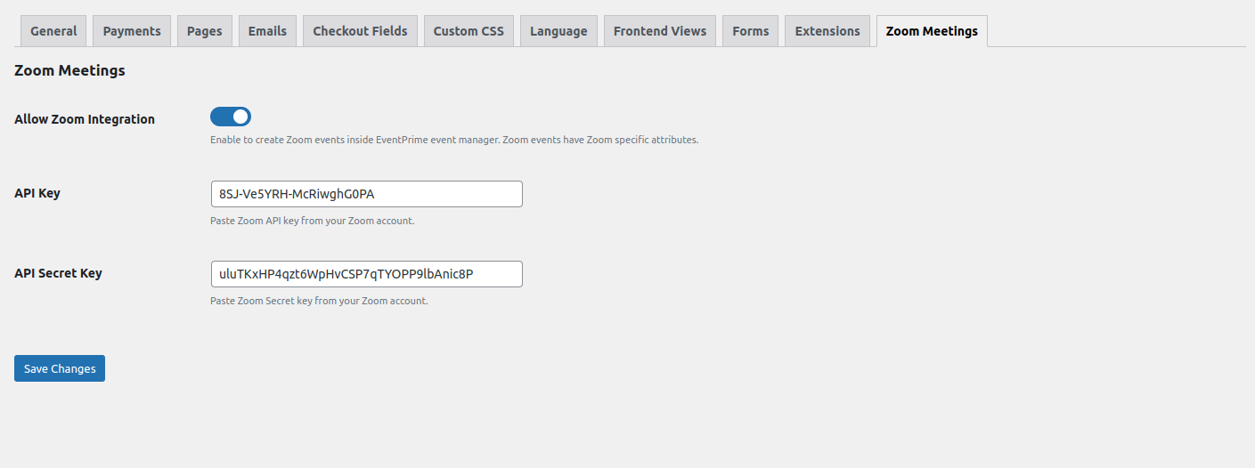 Zoom Integration – EventPrime