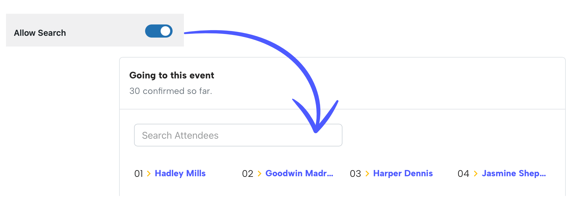 Attendees List - EventPrime