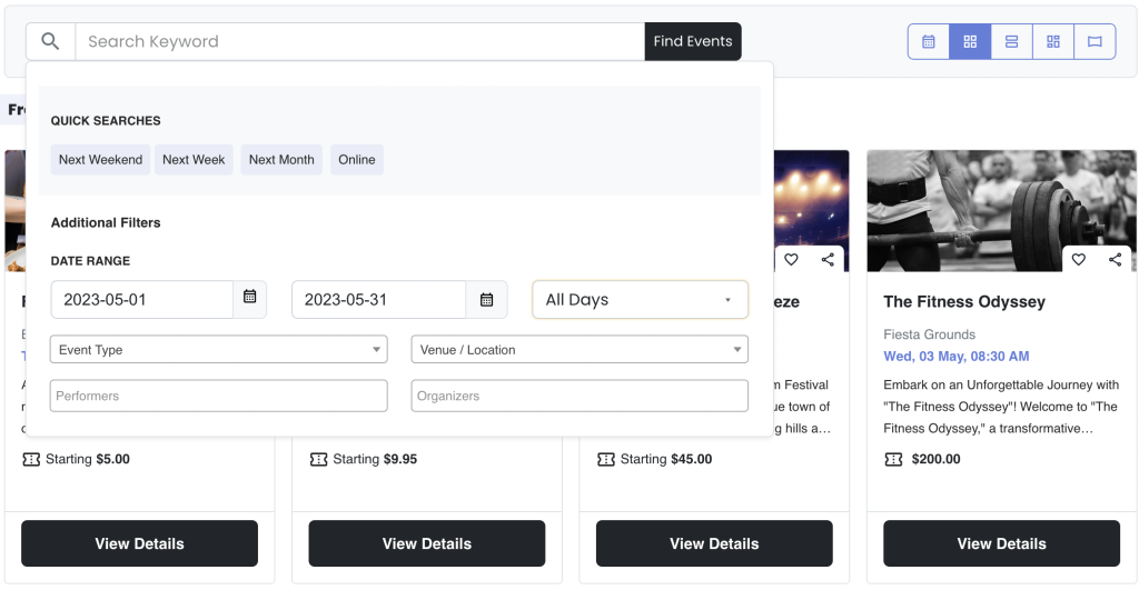 Frontend Screenshots - EventPrime