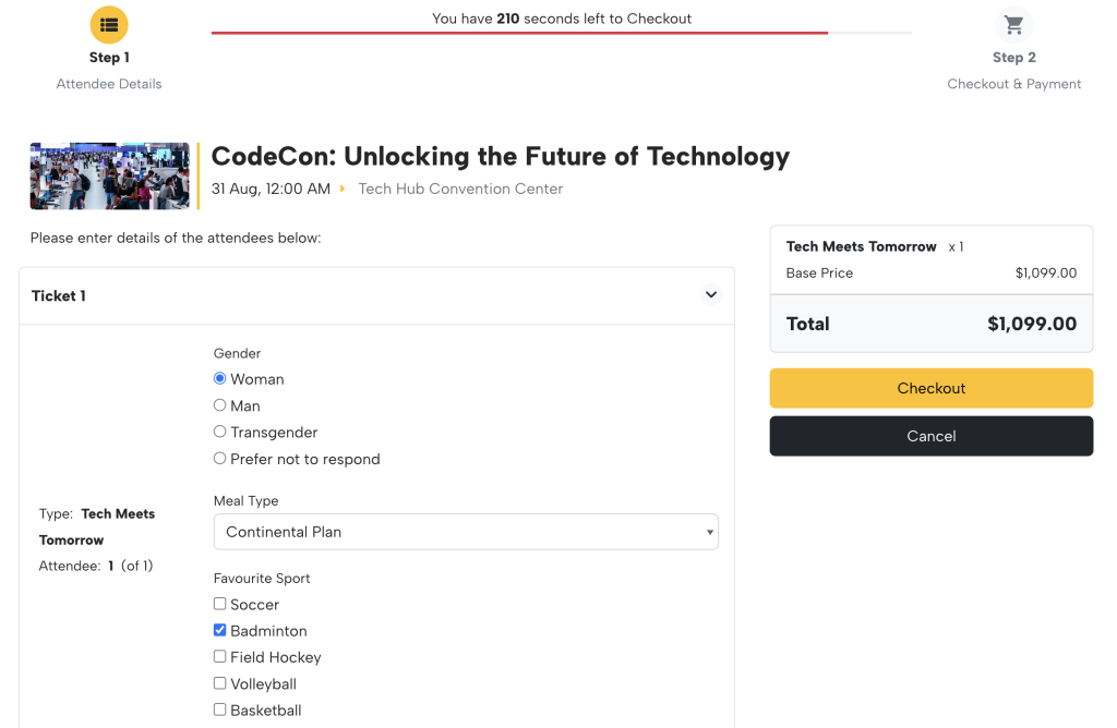 Advanced Checkout Fields - EventPrime
