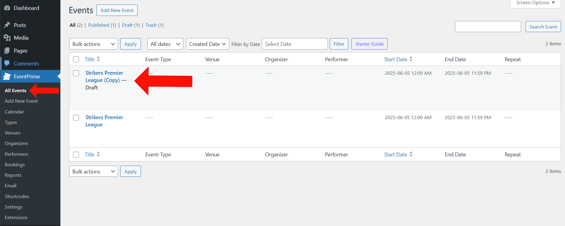 Easily Duplicate or Copy Events in WordPress - EventPrime