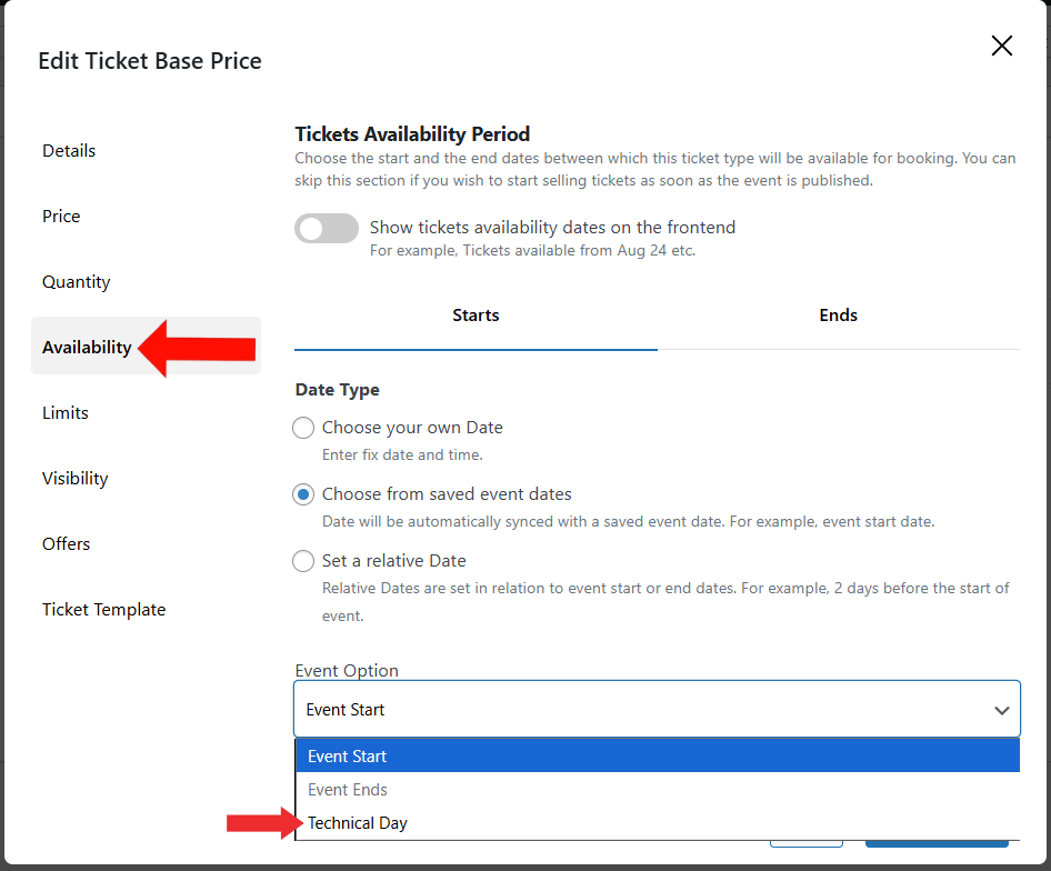 Tickets Availability Additional Dates - EventPrime